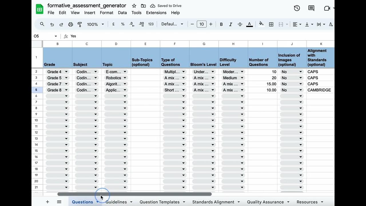 Designing Formative Assessments with Spreadsheets and AI - YouTube