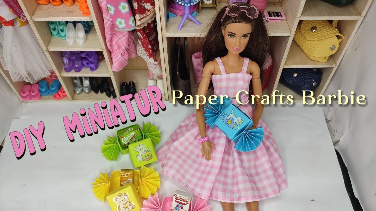 DIY Mini Paper Craft Gift Barbie Cara Membuat Bungkus Permen dari ...