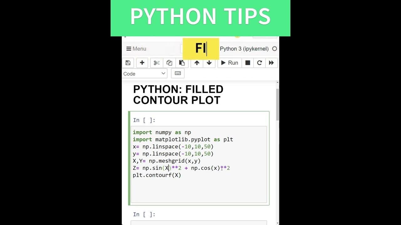 Python Plotting Filled Contour Plotshorts Viral Pythonforbeginners Coding Pythontutorial