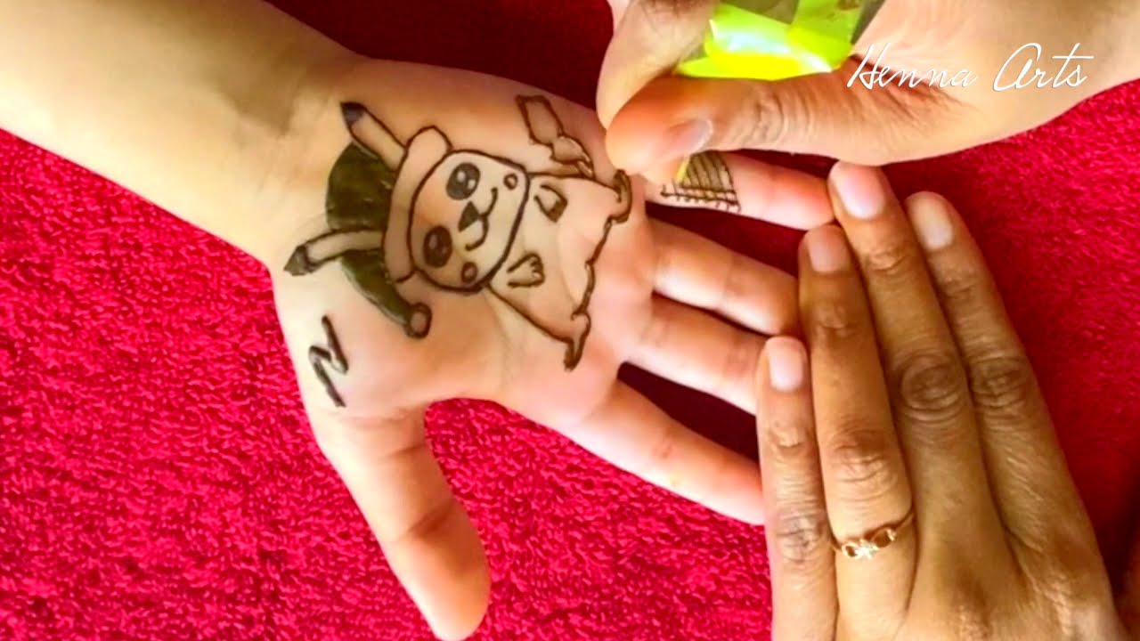 Pokemon Pikachu Henna Design For Kids Hands || "Pokemon Pikachu" Mehndi ...