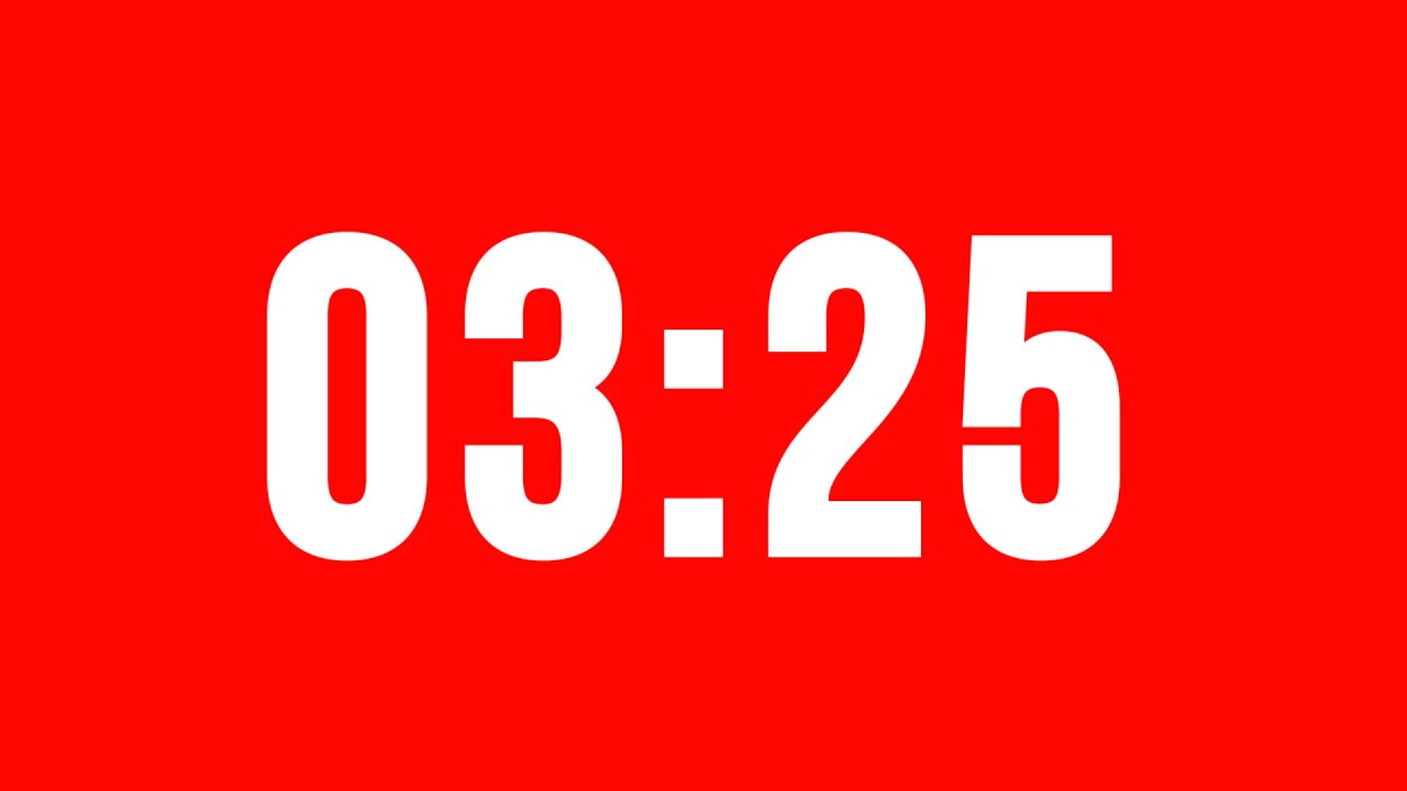 3 Minute 25 Second Timer With Alarm Without Music - YouTube
