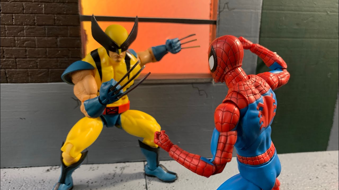 Spider-Man Vs Wolverine: Stop motion Action Video - YouTube