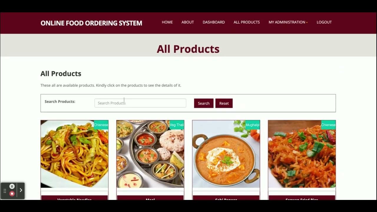 Online Food Ordering System Project Spring Boot Reactjs Project Tutorial Youtube