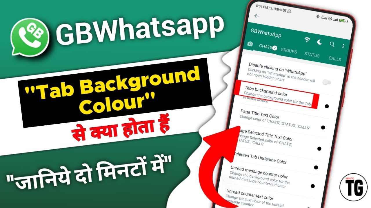 tabs background colour in gb whatsapp - @minitg - YouTube