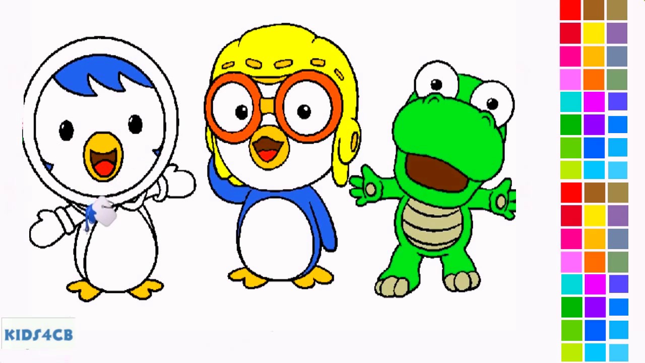 Pororo the Little Penguin - Coloring Petty Pororo and Crong for Kids ...