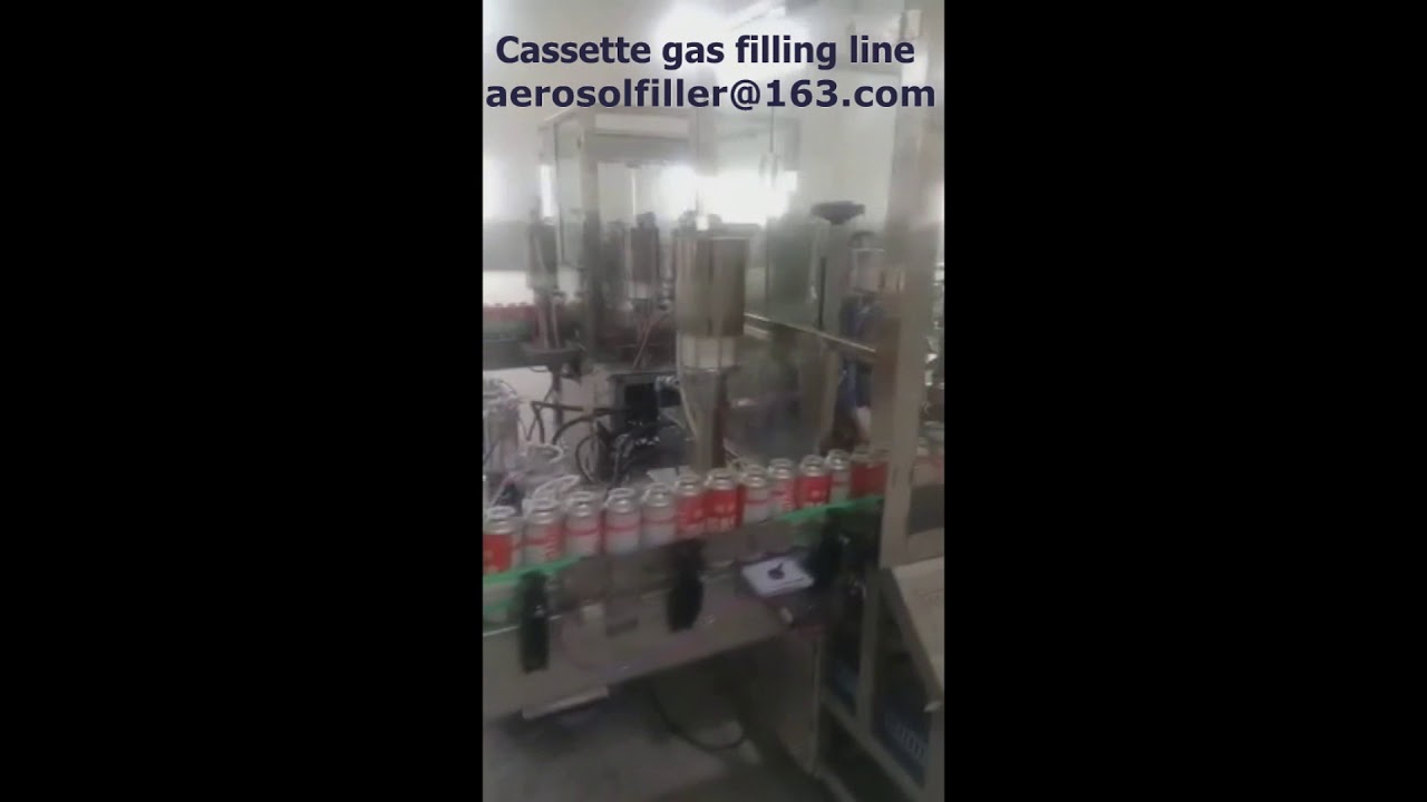 Full automatic cassette gas filling line - YouTube