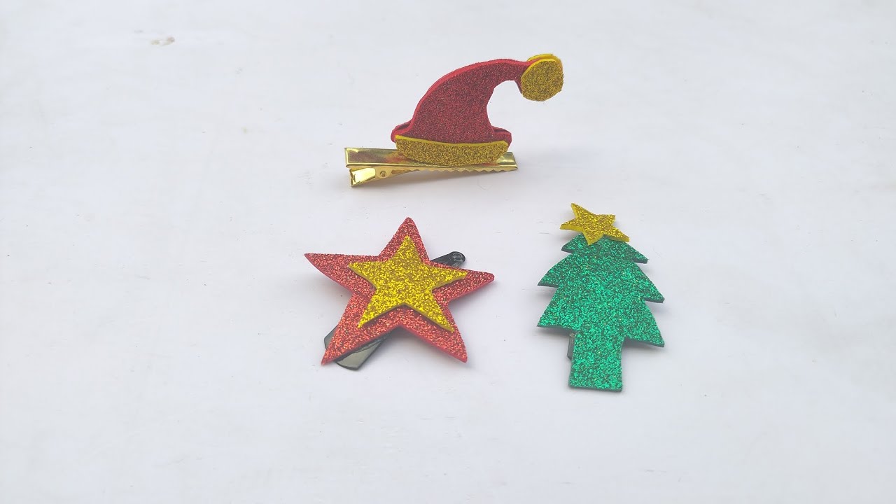 Quick and Easy 3 types of Christmas Hair Clips | DIY Christmas Hair ...