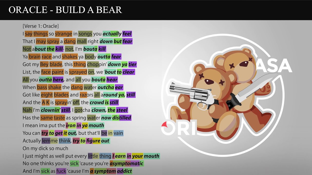 Oracle - Build-A-Bear [Rhyme Scheme] Highlighted - YouTube