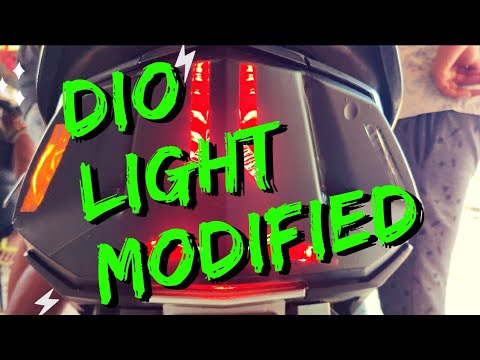 Dio headlight & break light modified - YouTube