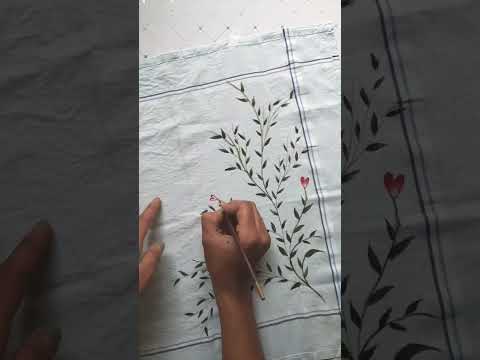 Handpainting on Handkerchief.... #shorts #paintingonclothes #youtube #easy #fabricpainting