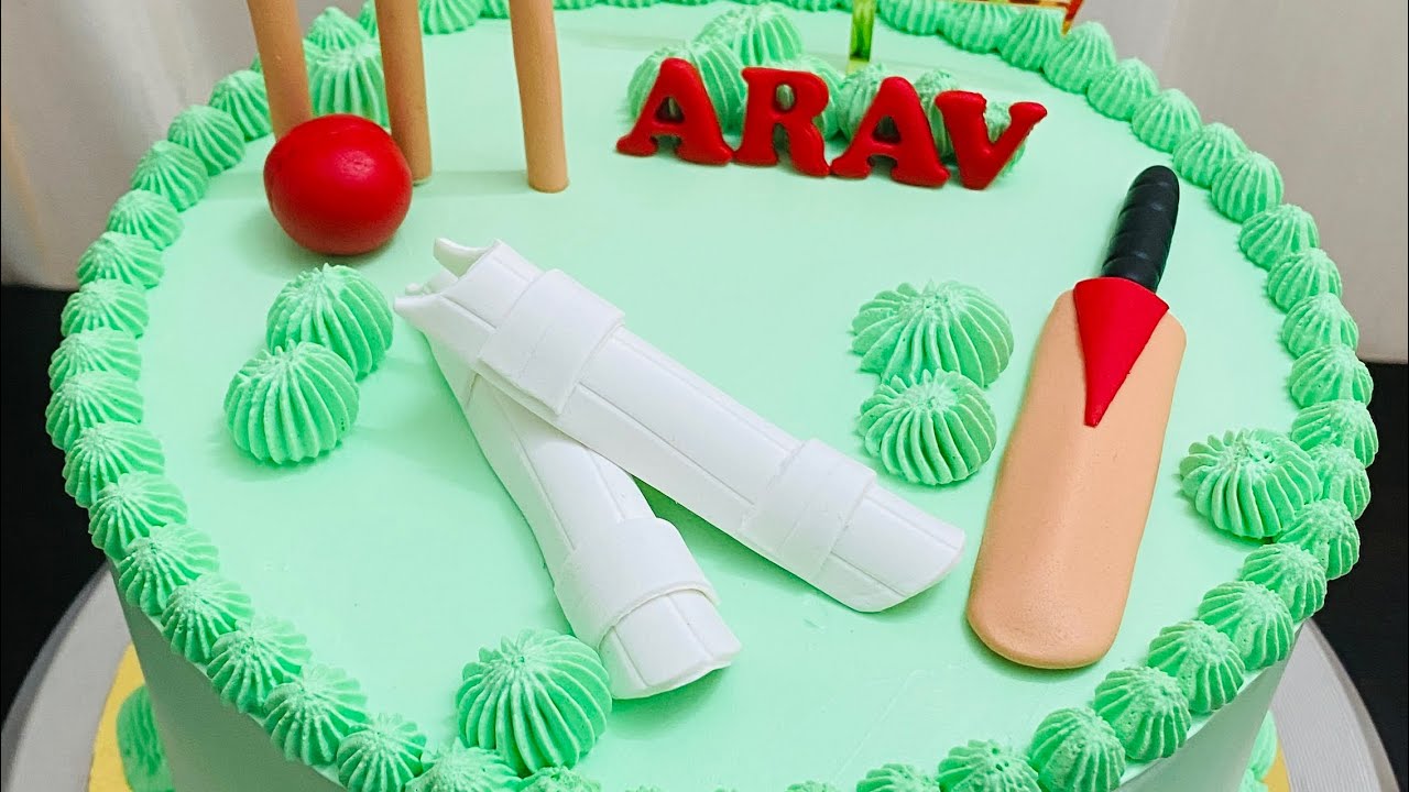 Full video of cricket theme cake ,fondant ke toppers… - YouTube