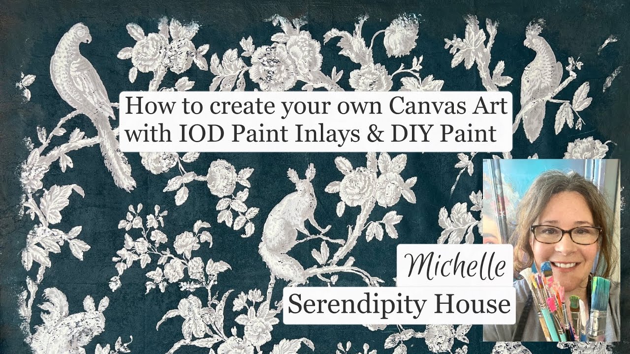 How to use an IOD Paint Inlay on Drop Cloth for FABULOUS Wall Art - YouTube