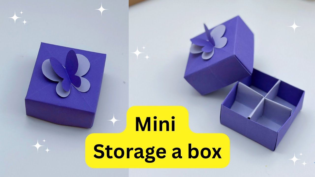 Cute DIY MINI PAPER STORAGE BOX / Paper Crafts For School / Paper Craft ...