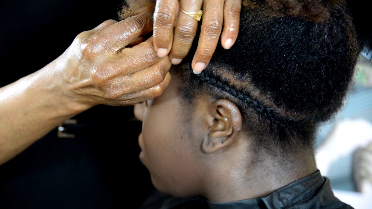 DESIGNED CORNROW -PUFF 4C Hair - YouTube