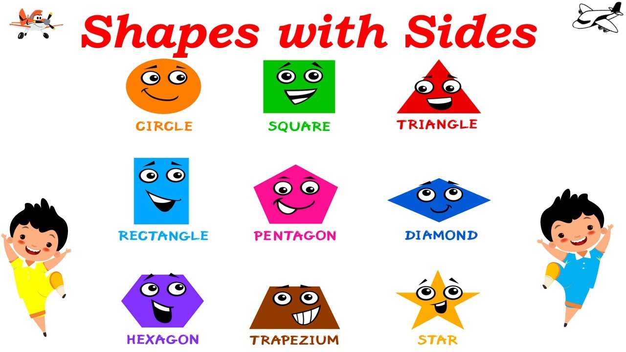 Name of Shapes with sides !! kids shapes !! drawing shapes !! shapes ...