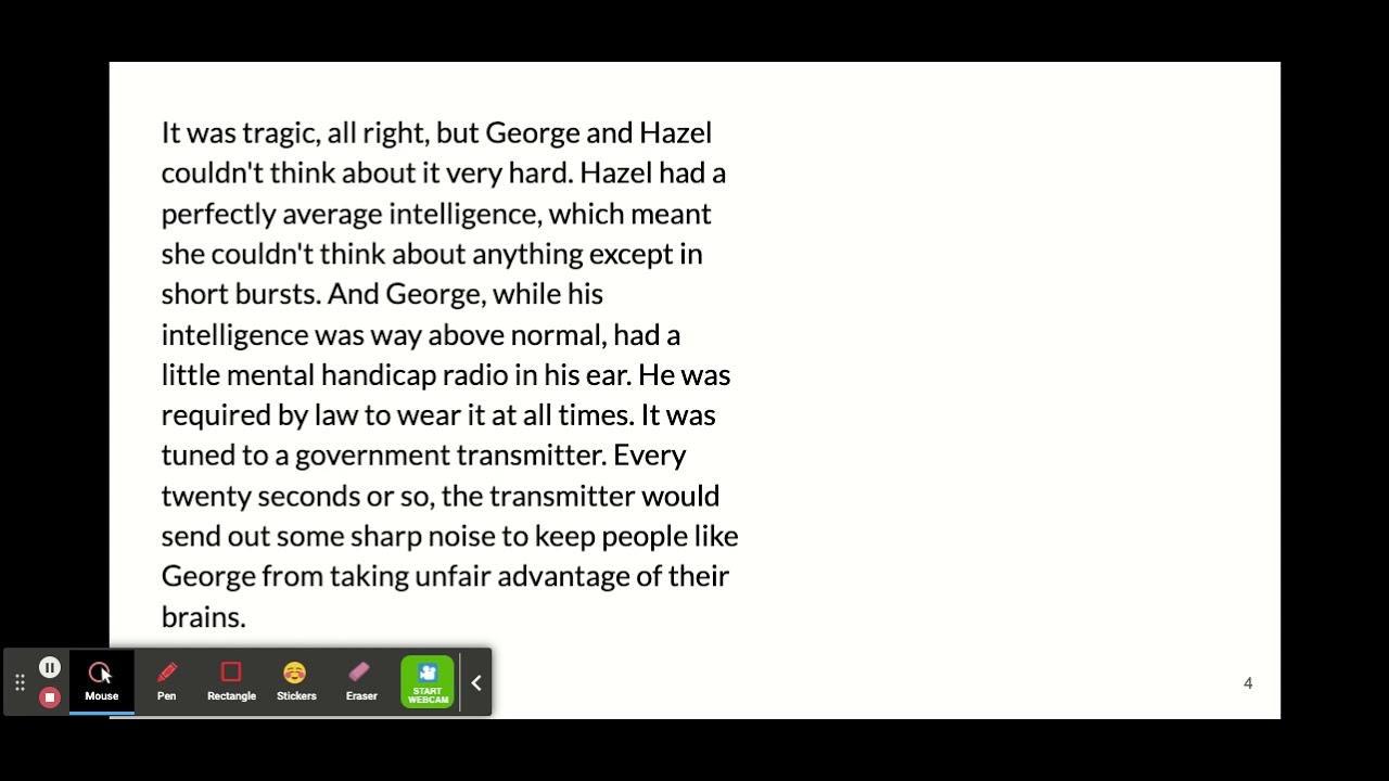 Pt 1 Harrison Bergeron (Chunked Read Aloud) - YouTube