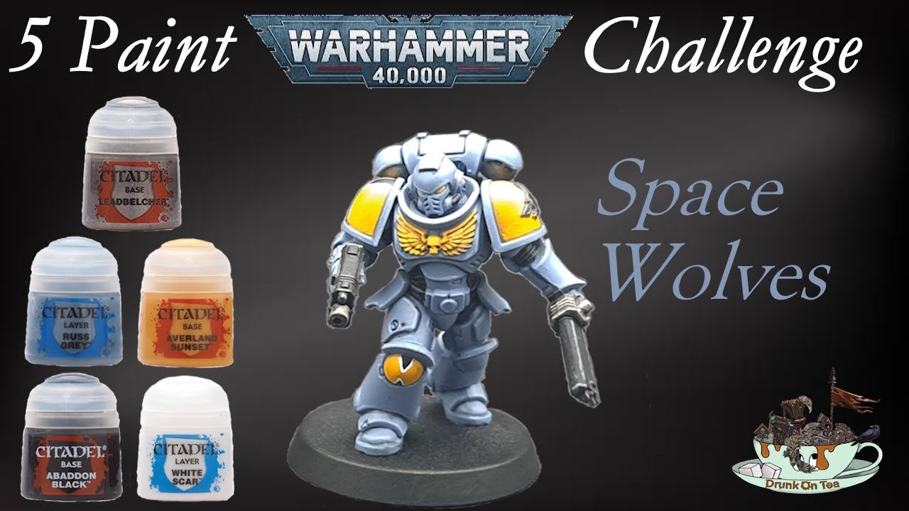 Warhammer 40K 5 Paint Challenge - Painting Space Wolves - YouTube