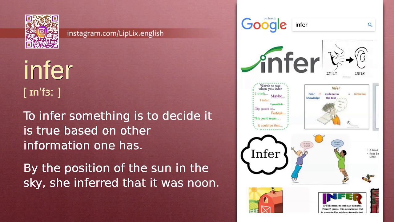 Infer : C2 level english vocabulary lesson, www.LipLix.com - YouTube