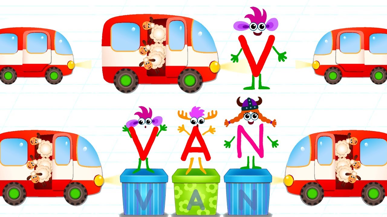 Bini ABC Alphabet #22 - Learn to write the letter V and spell the word ...