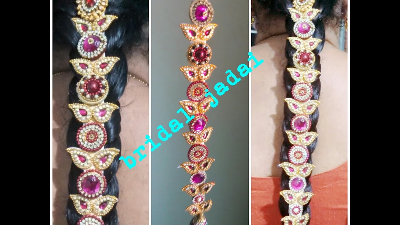 Easy making of gold look bridal jadai - YouTube