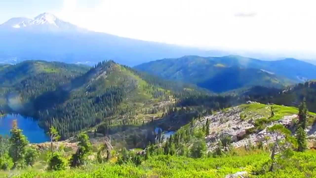 Panoramic View of Castle Lake, Heart Lake, Mount Shasta, Black Butte ...