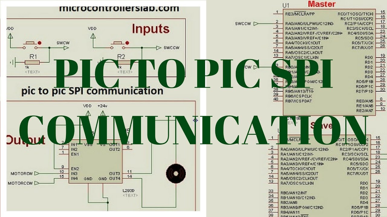 PIC to PIC communication through SPI module with dc motor control - YouTube