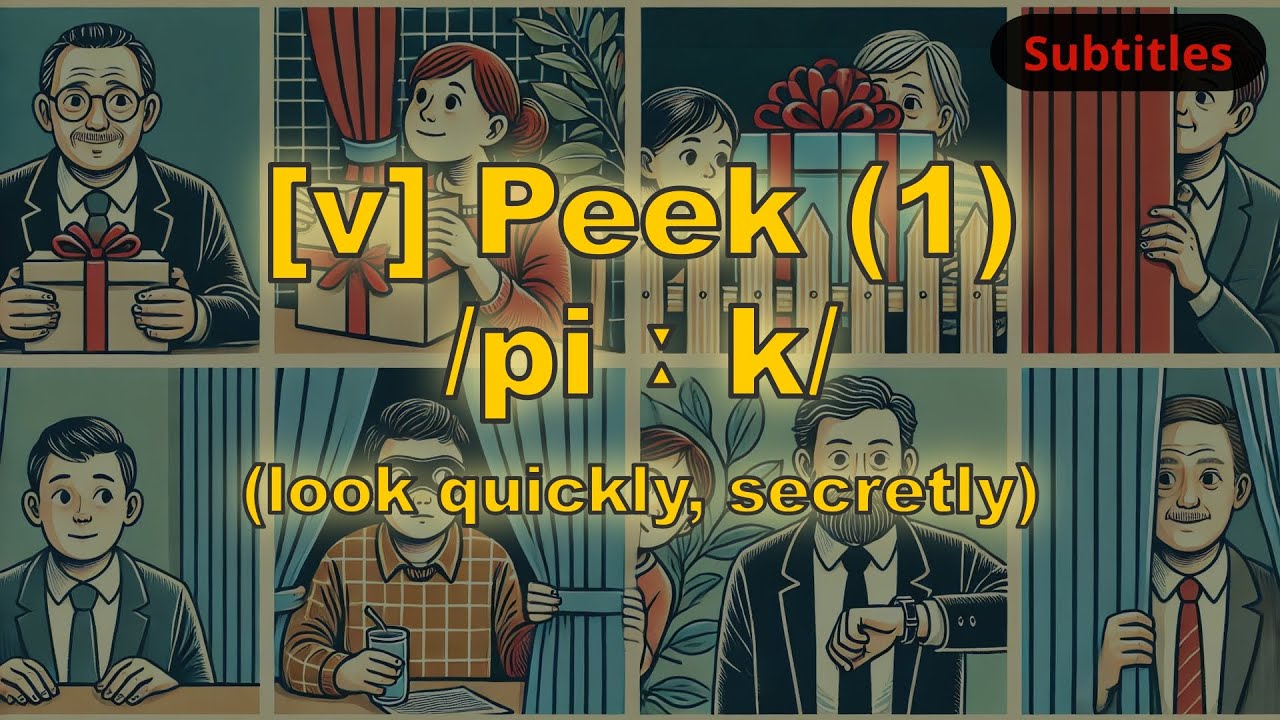 [v] Peek meaning (look quickly, secretly) with 5 examples - YouTube