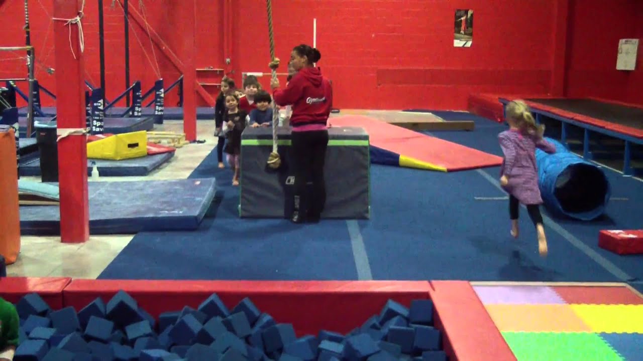 Rope swing and jumping into foam - YouTube