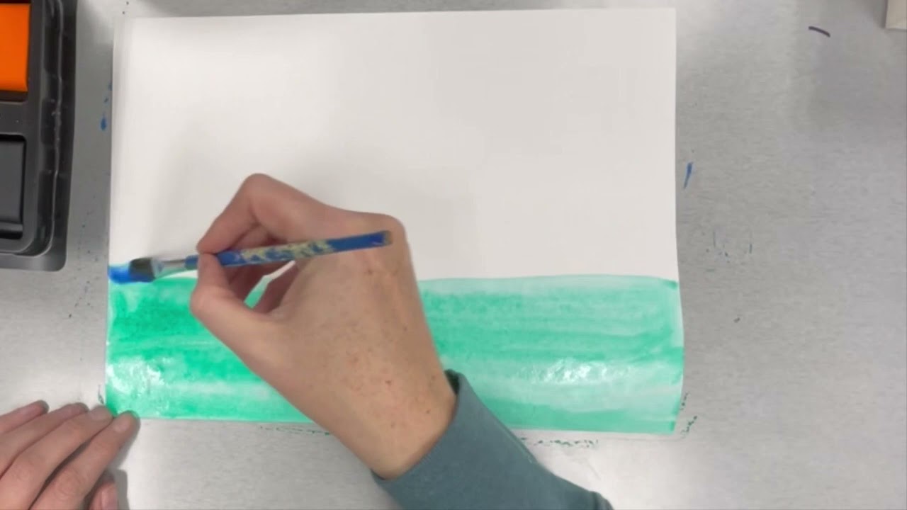 Quick Landscape Example for 2nd Grade Painting - YouTube