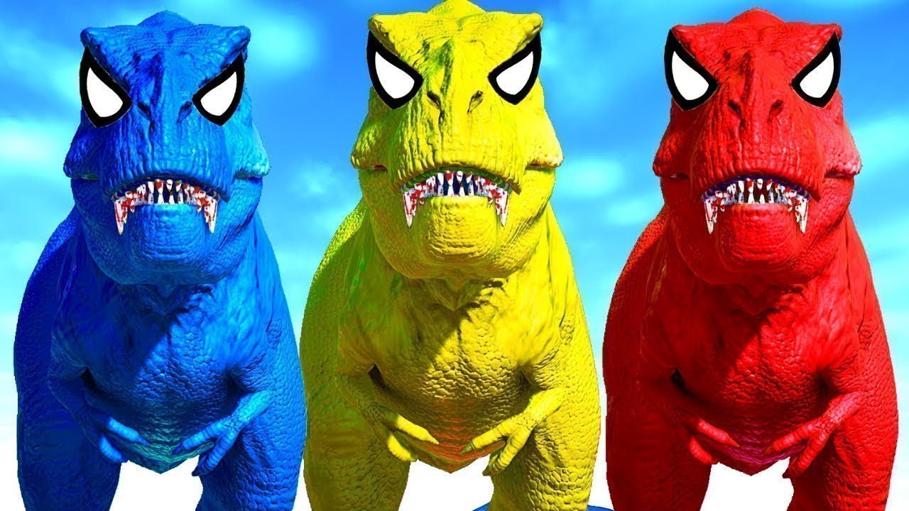 Hulk T-Rex vs Spiderman Indominus SuperHero Dinosaurs Jurassic World ...
