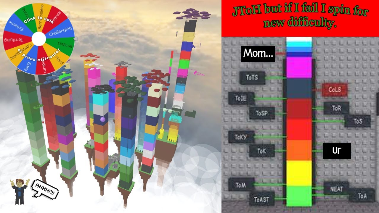JToH, but if I fail I spin the wheel of difficulties.... | Roblox Juke ...