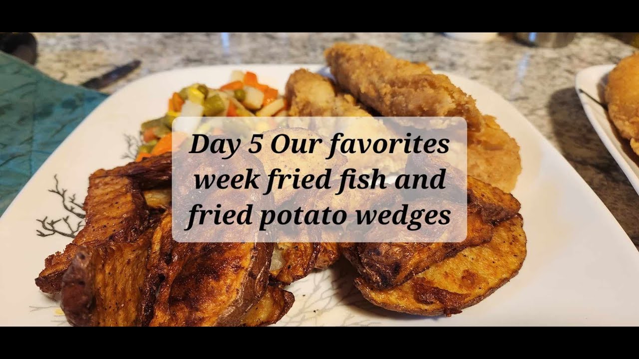 Day 5 Our favorites week Fried fish and fried potato wedges #friedfish ...