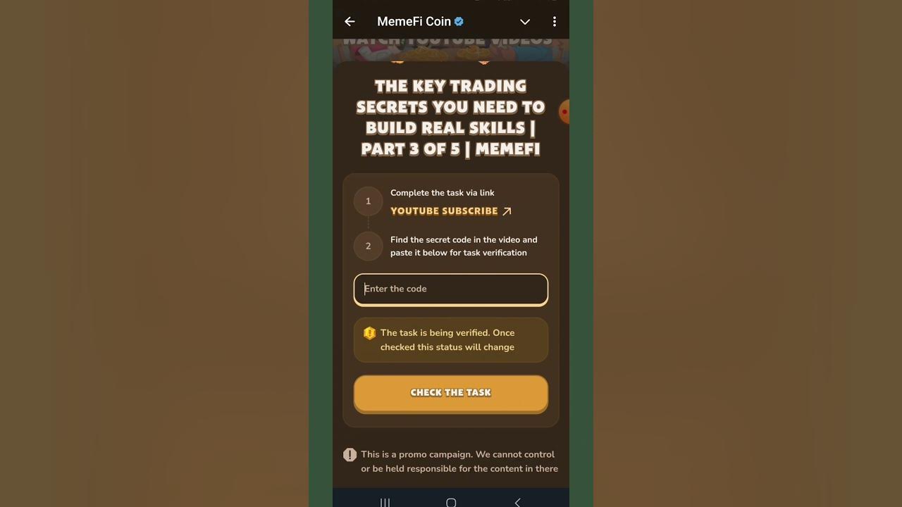 The Key Trading Secrets You Need to Build Real Skills | Part 3 of 5 | MemeFi | MemeFi Code ...