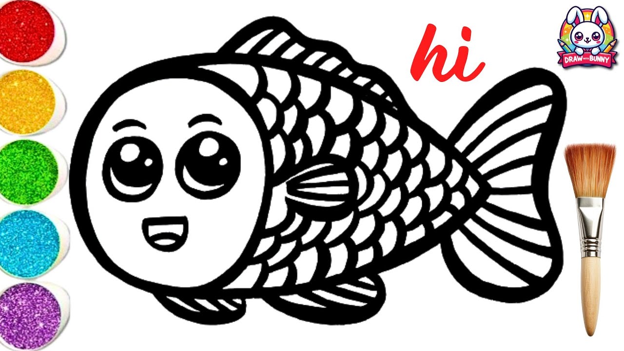 How to Draw a Cute Fish Step by Step Easy | DrawWithBunny - YouTube