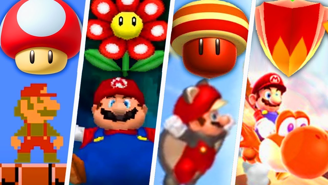 Evolution of Super Mario Red Power-Ups (1985 - 2019) - YouTube