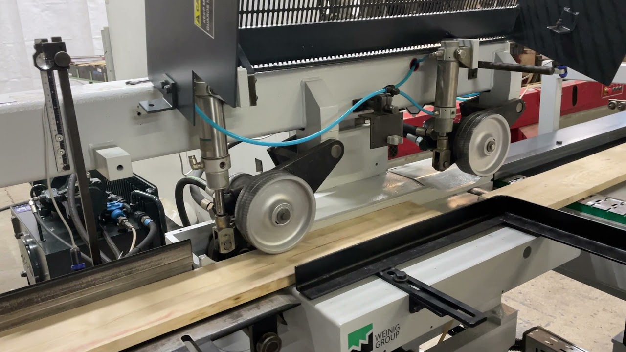 Weinig EM814 infeed with Zimac outfeed - YouTube