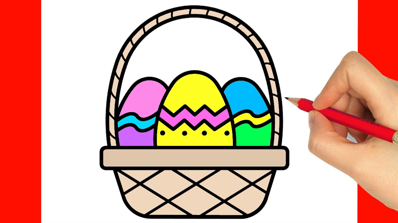 How To Draw An Easter Basket - YouTube