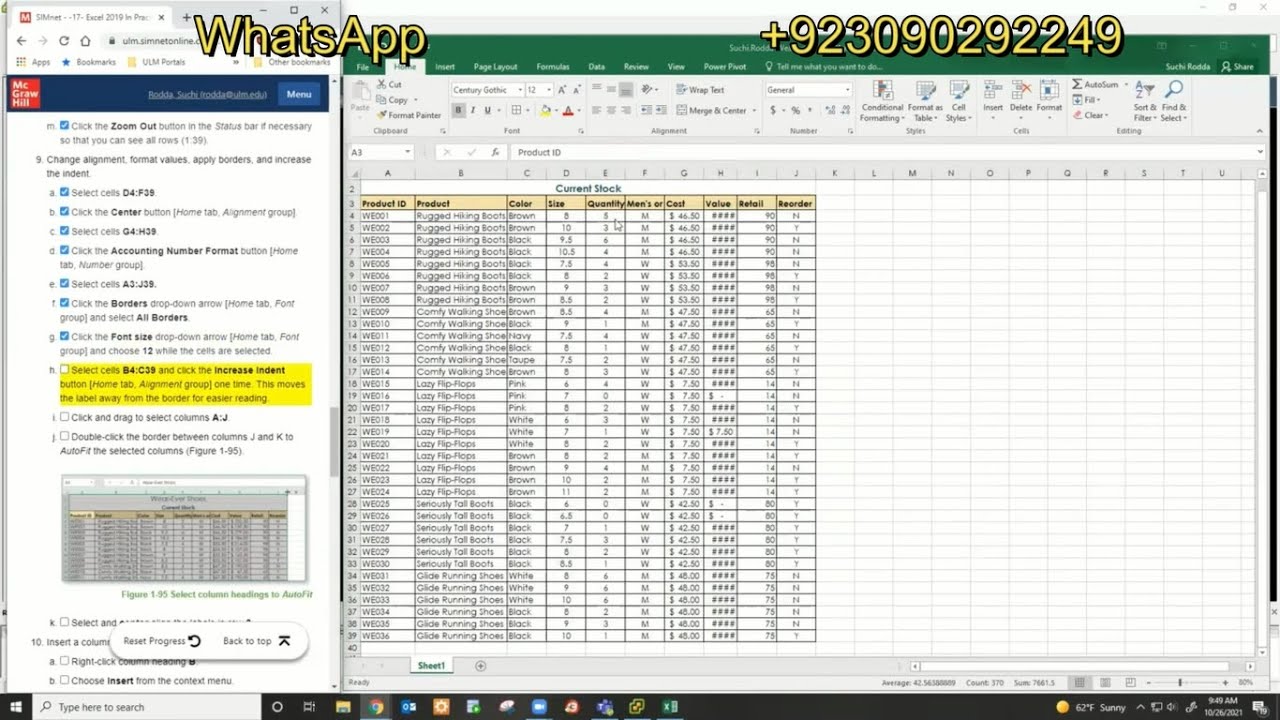 Excel 2021/2024 In Practice – Ch 1 Guided Project 1-3 | | SIMnet Help ...