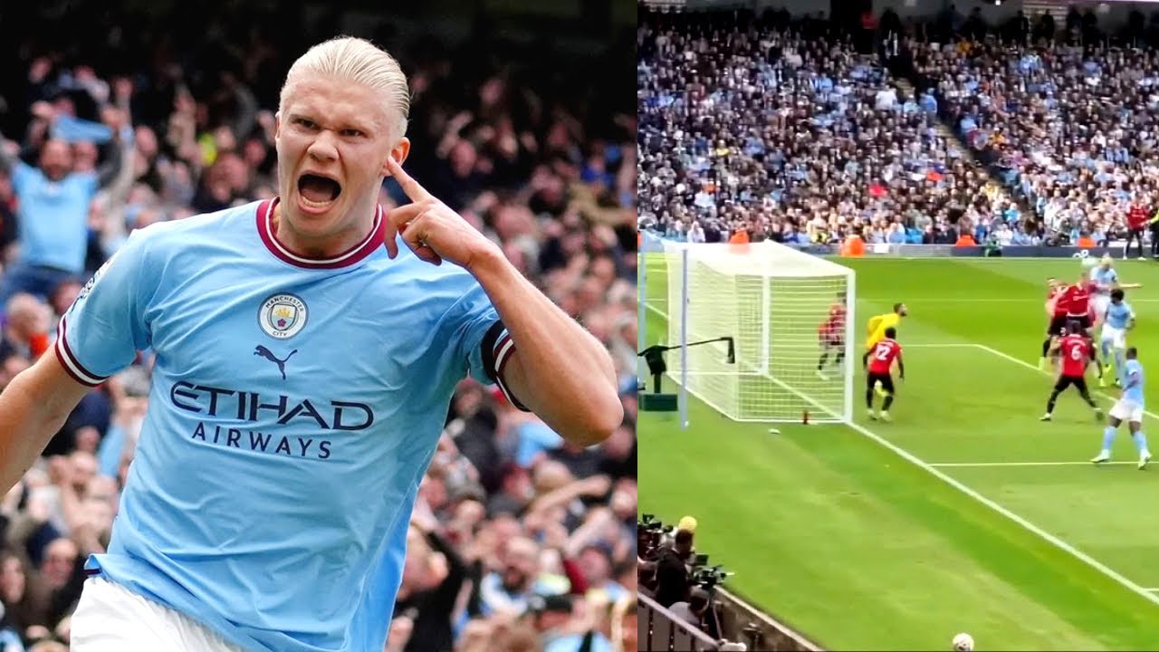 Erling Haaland Hat Trick And Assist Vs United All Angles Fan Reaction