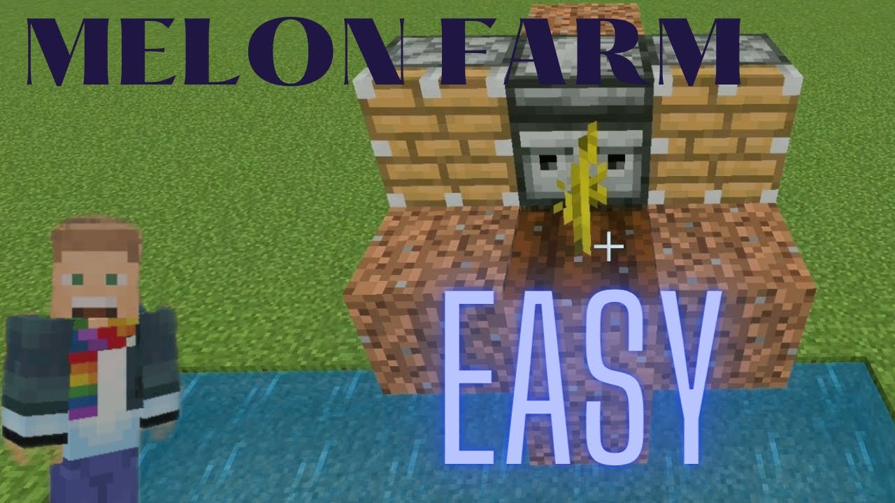 How to build an automated Minecraft melon farm - YouTube