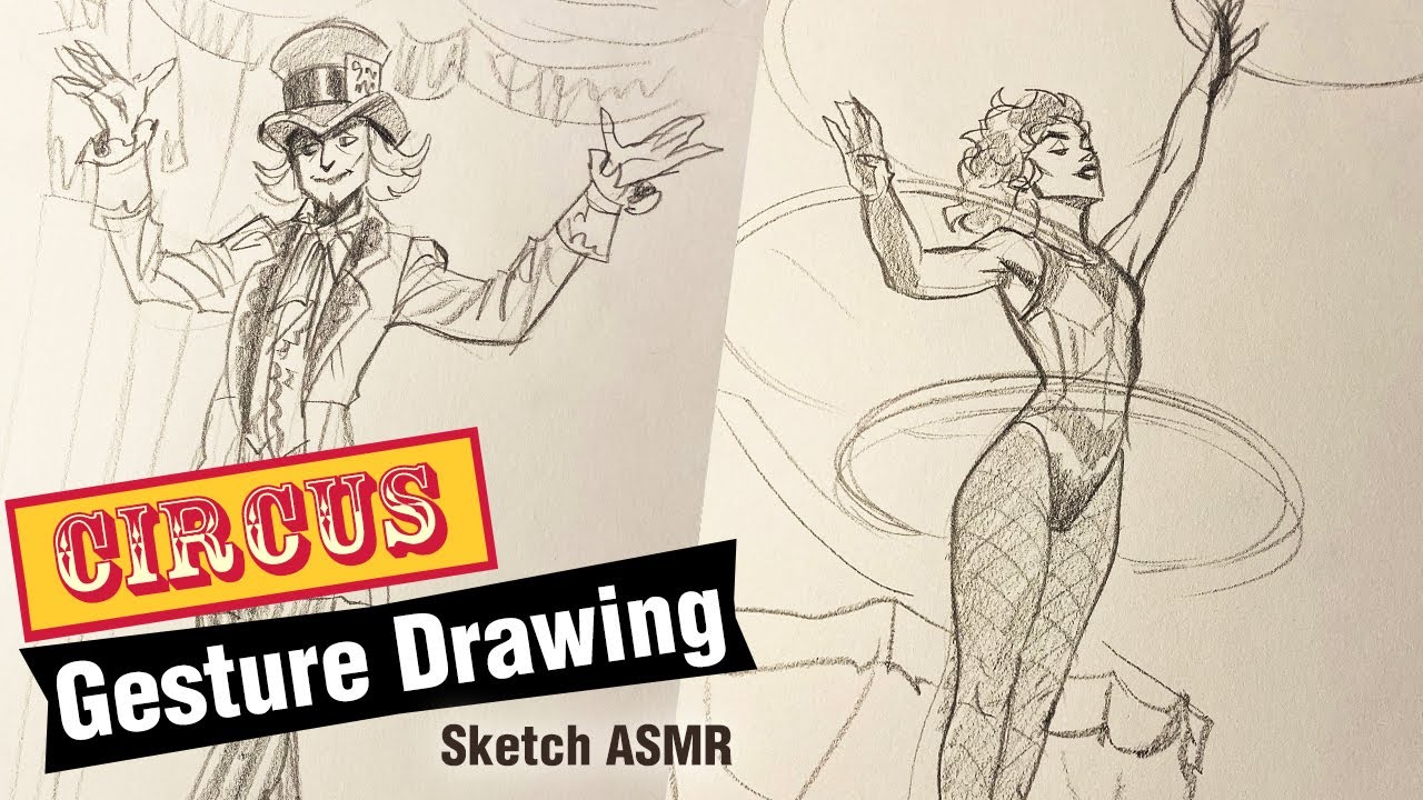 Gesture Drawing #4 - Circus (Sketch with me) - YouTube