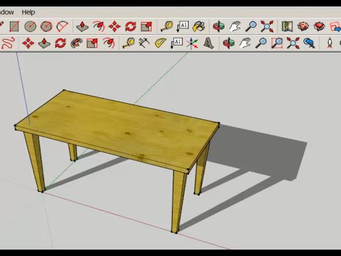 SketchUp: Model a Tapered-Leg Table - YouTube