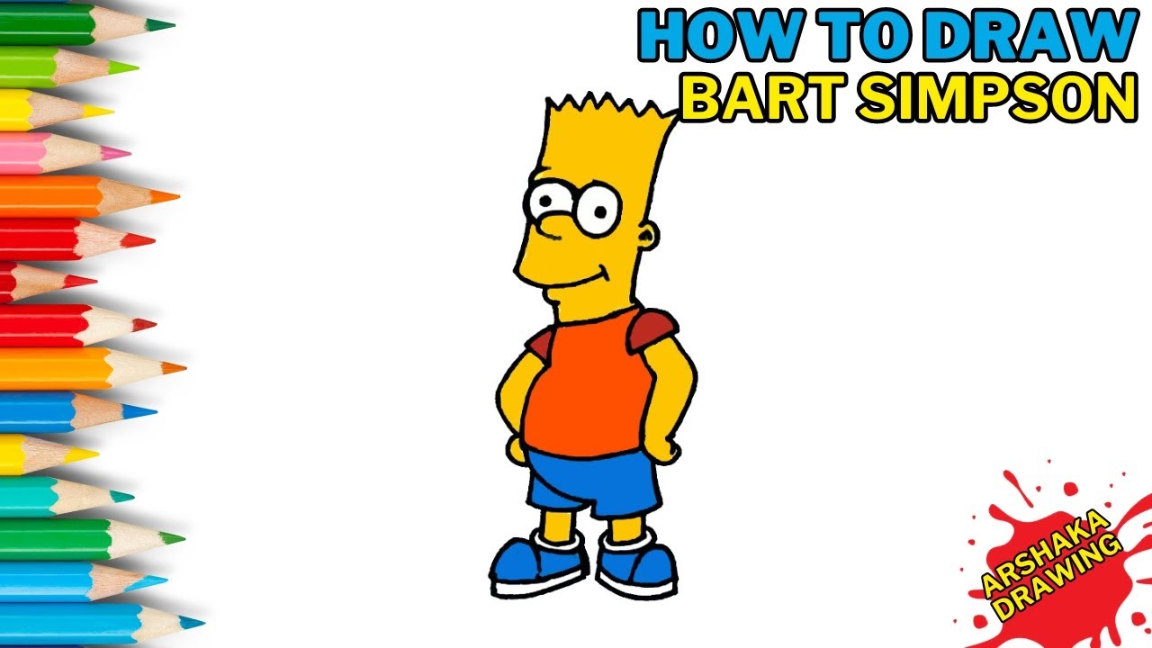 How to Draw and Color Bart Simpson Easy | Cartoon Character Drawing Tutorial for Beginners - YouTube