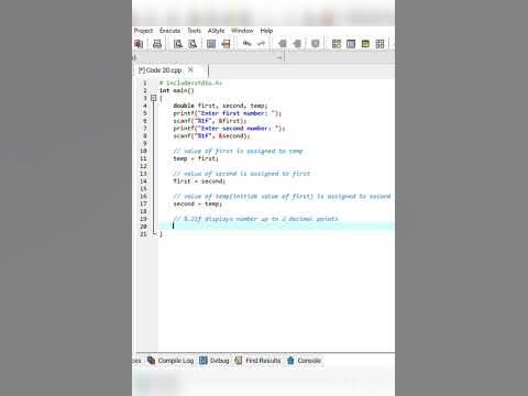 Swap Two number program#c language#programming#coder#developer#shortvideo - YouTube
