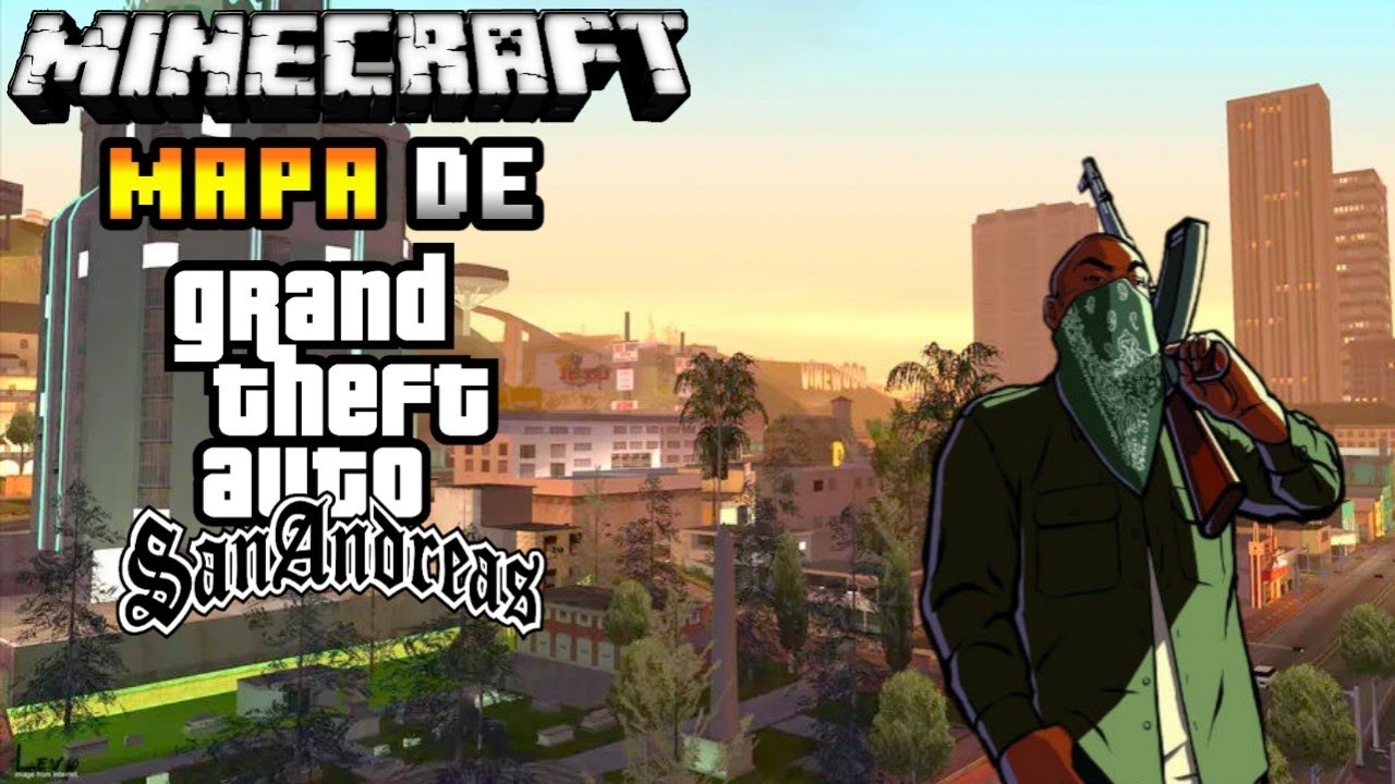 MAPA DE GTA SAN ANDREAS EN MINECRAFT 2024 - Mapa de Minecraft PE - YouTube