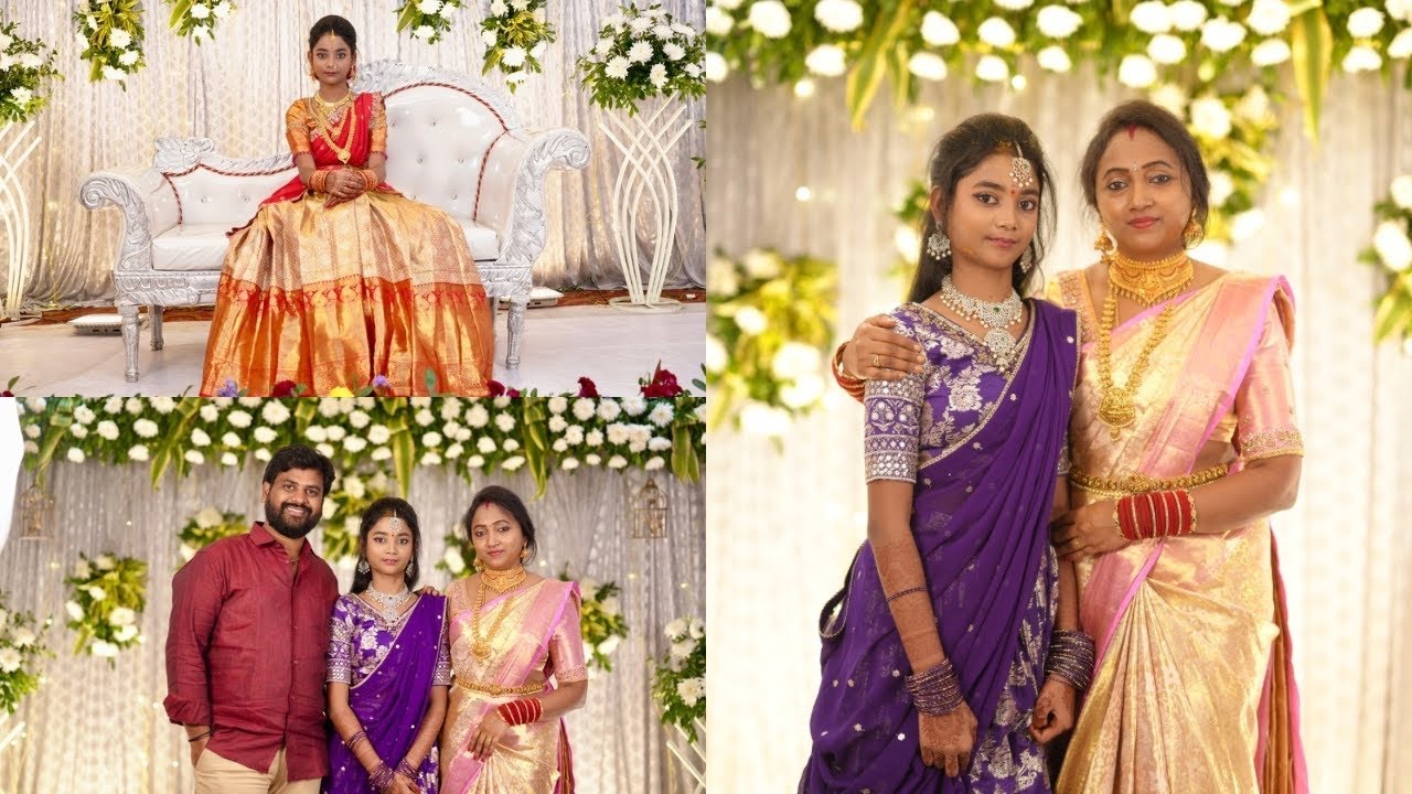 Half Saree Function | Celebrate with Family💕| Saree Function For Lasya☺ ...