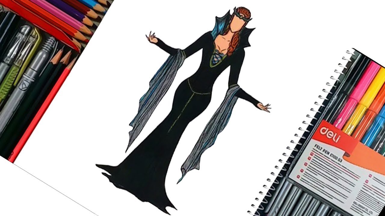 How to Draw the Evil Sorceress Costume Dress | Women's Evil Sorceress ...