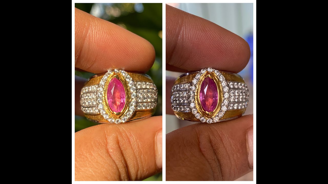 Natural 1.52ct Pink Sapphire Marquise Cut Ring Perak Custom - YouTube