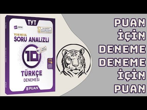 Puan Yayınları 10+1 TYT Türkçe Yeni Nesil Denemeleri