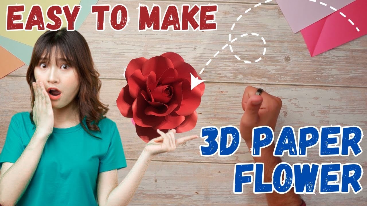 🌸 DIY 3D Paper Flower Tutorial – Easy Paper Craft for Kids | Beautiful ...